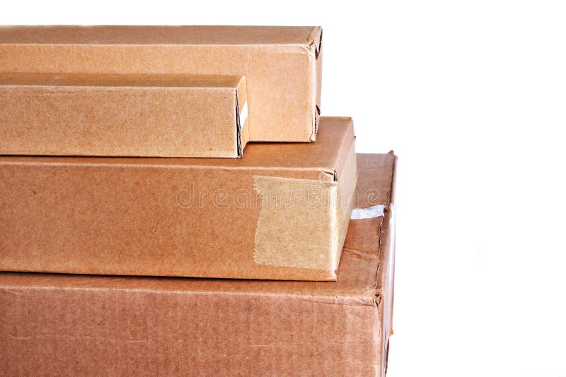 Stack of shipping boxes stock image. Image of packer, parcel - 3519933