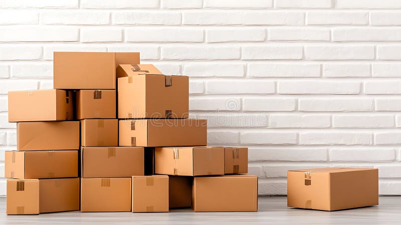 Stack of Shipping Boxes Ready for Delivery Stock Illustration ...