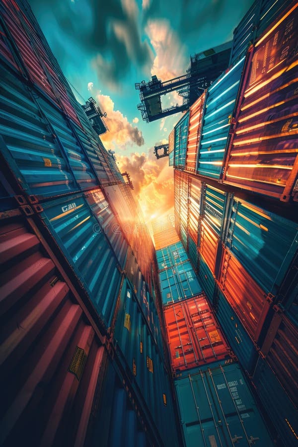 A Stack of Shipping Containers, Perfect for Industrial or Logistics Concepts. Stock Image ...