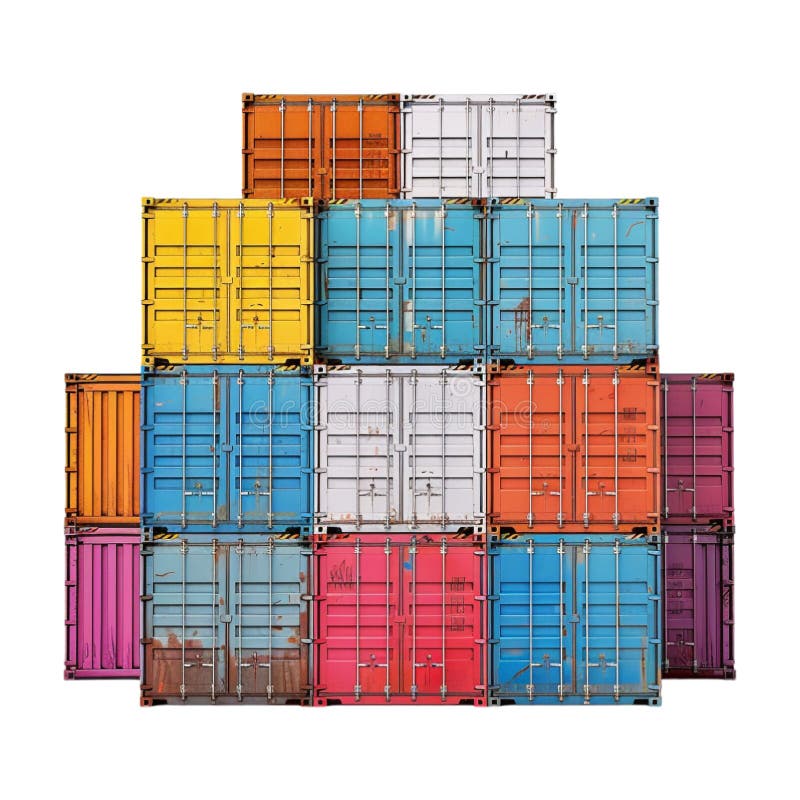 Stack of Shipping Containers on Transparent Background - Ai Generated ...