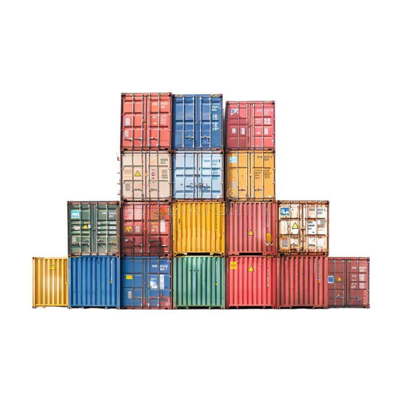 Stack of Shipping Containers on Transparent Background - Ai Generated ...
