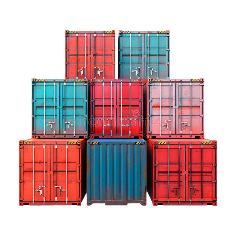Stack of Shipping Containers on Transparent Background - Ai Generated ...