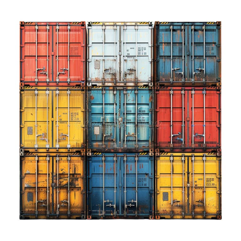 Stack of Shipping Containers on Transparent Background - Ai Generated ...