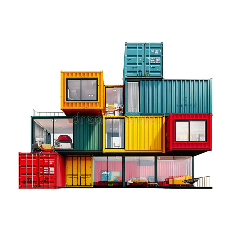 Stack of Shipping Containers on Transparent Background - Ai Generated ...