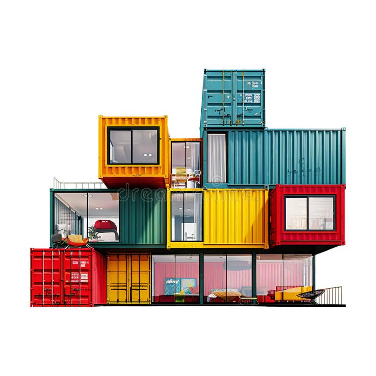 Stack of Shipping Containers on Transparent Background - Ai Generated ...