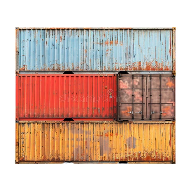 Stack of Shipping Containers on Transparent Background - Ai Generated ...