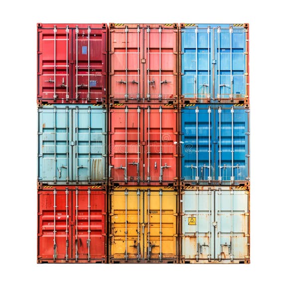 Stack of Shipping Containers on Transparent Background - Ai Generated ...