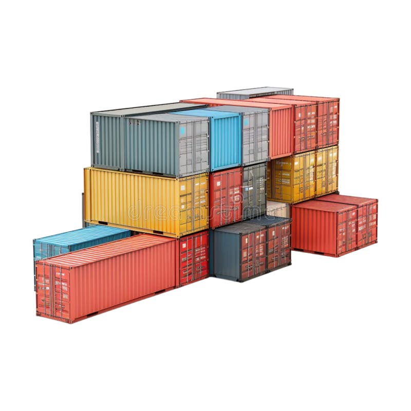 Stack of Shipping Containers on Transparent Background - Ai Generated ...