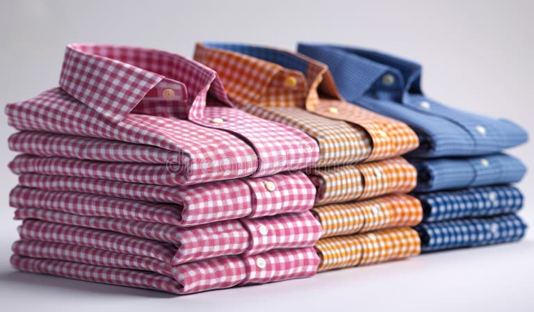 A Stack of Shirts with Different Colors and Patterns Stock Image ...