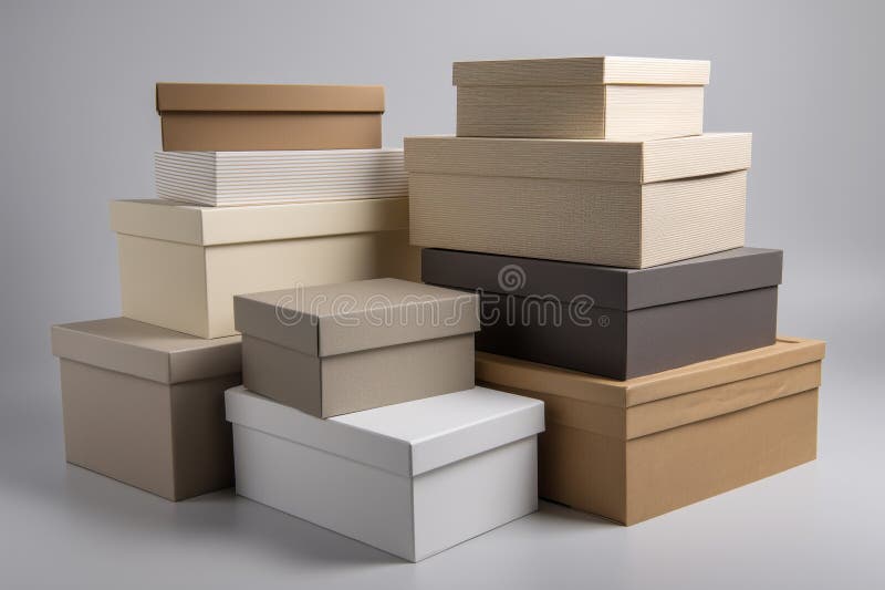 A Stack of Shoe Boxes of Different Sizes Made of Different Materials ...
