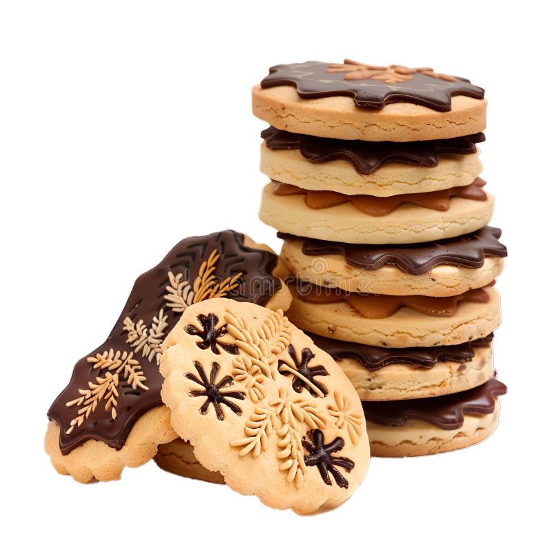 Caramel Icing Cake Decorated with Gold Foil and Chocolate Drops on a ...