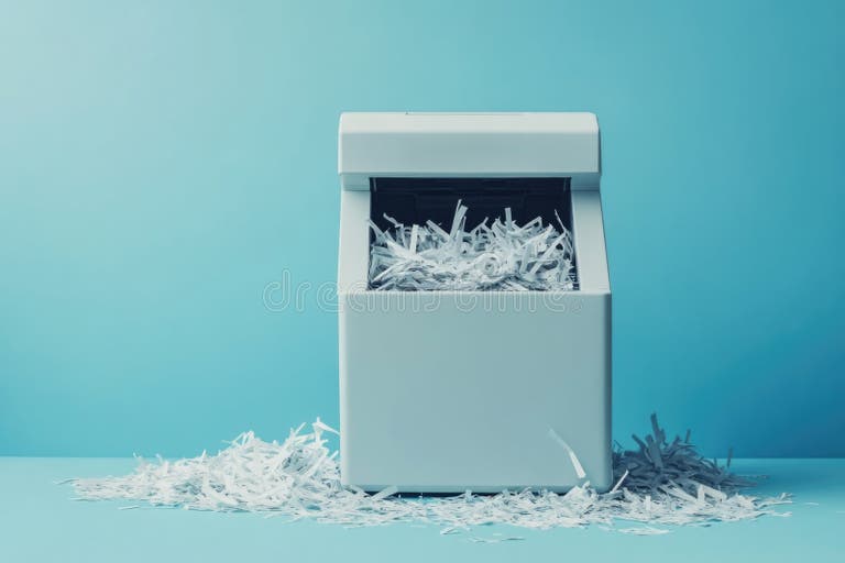 Shredded Paper Pile on Table Stock Image - Image of generated ...