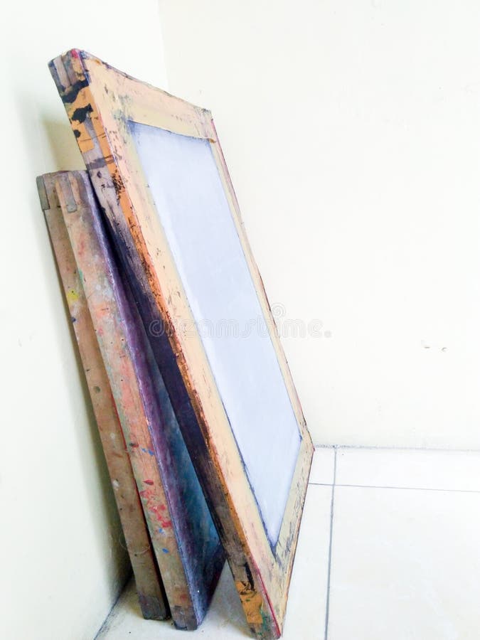 Stack of silk screen frame stock photo. Image of screen - 231149946
