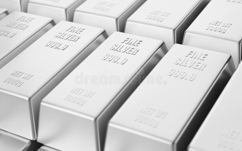 Stack of Silver Bars, Financial Concept Stock Illustration ...