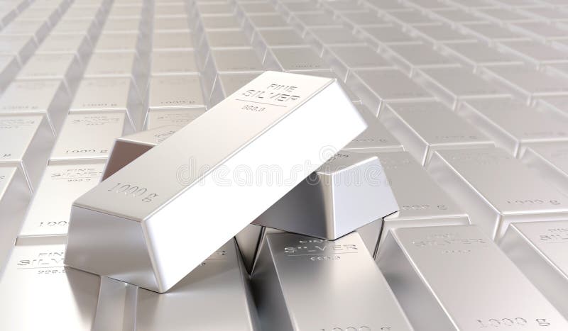 Stack of silver bars. stock illustration. Illustration of bullion ...