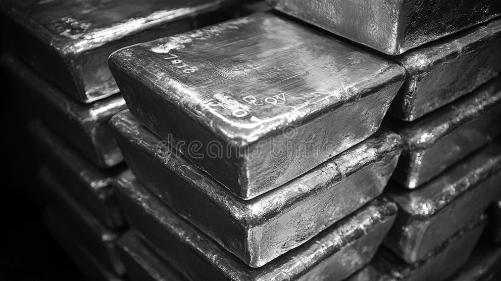 Stack of Silver Bars with Serial Numbers Stock Illustration ...