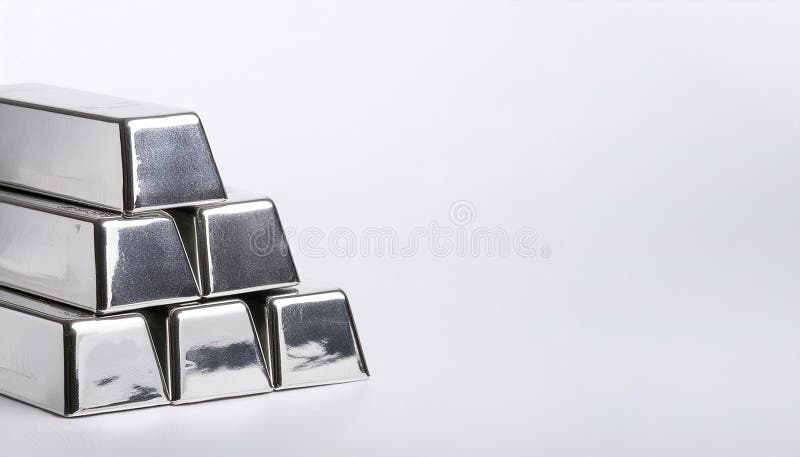 Stack Flat Silver Bars Isolated White Background Stock Photos - Free ...