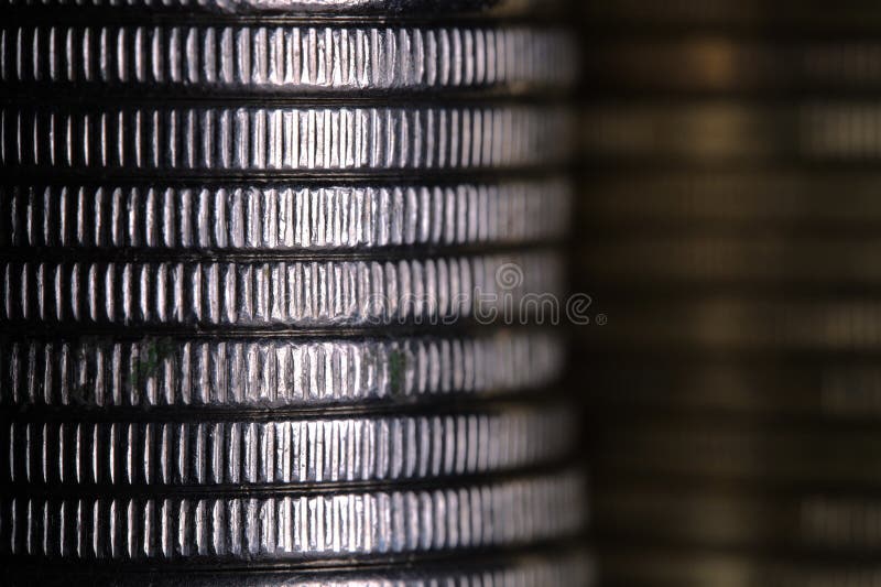 Stack of Silver Coins in Close-up, Texture of Old Coins Stock Photo ...