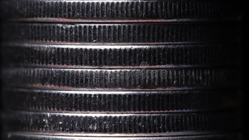 Stack of Silver Coins in Close-up, Texture of Old Coins Stock Video ...