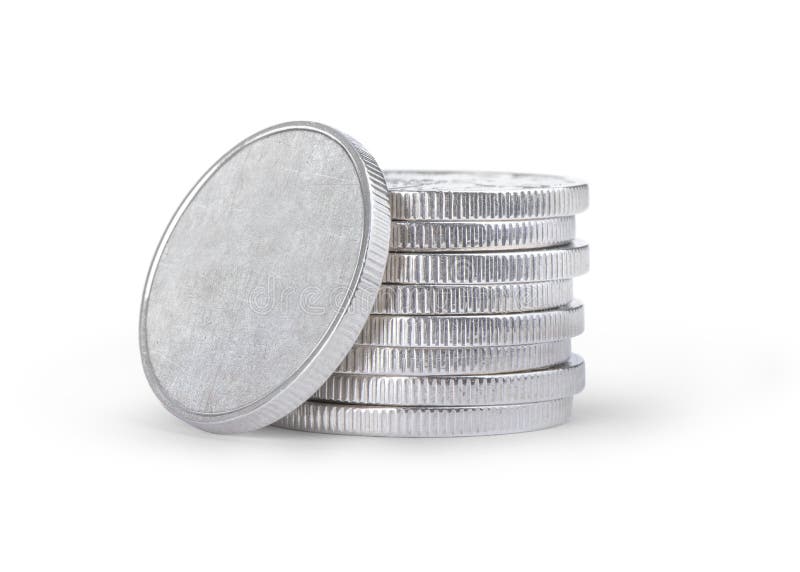 Stack of Silver Coins Isolated Stock Photo - Image of banking, isolated ...