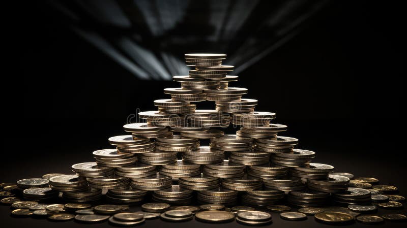 Stack silver dollar stock illustration. Illustration of symmetry ...