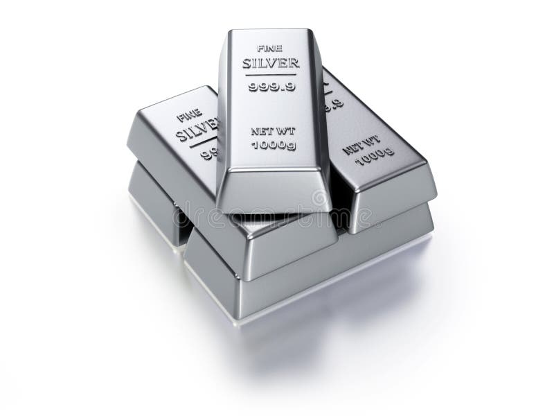 Silver ingots with chart stock illustration. Illustration of goal ...