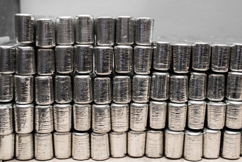 A Stack of Silver Metal Bars. Tin Stock Photo - Image of industrial ...