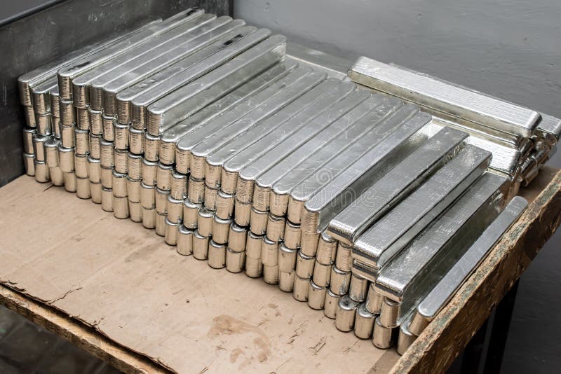 A Stack of Silver Metal Bars. Tin Stock Photo - Image of commerce, pure ...