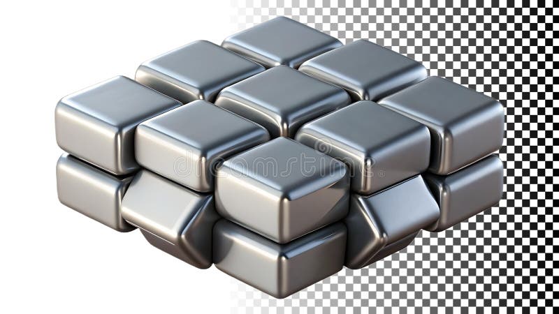 Silver Metal Cubes, Block Texture, Metallic Blocks, Industrial Material ...