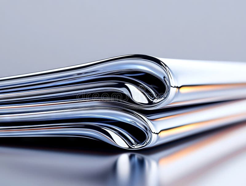 A Stack of Silver Metal Rods Sitting on Top of a Table Stock Image ...