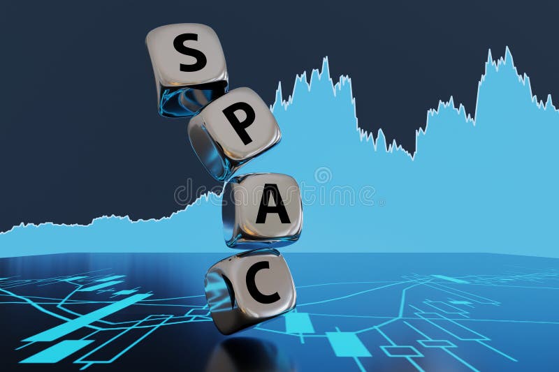 Stack of Silver Metallic Dice Forming the Word SPAC on the Background ...