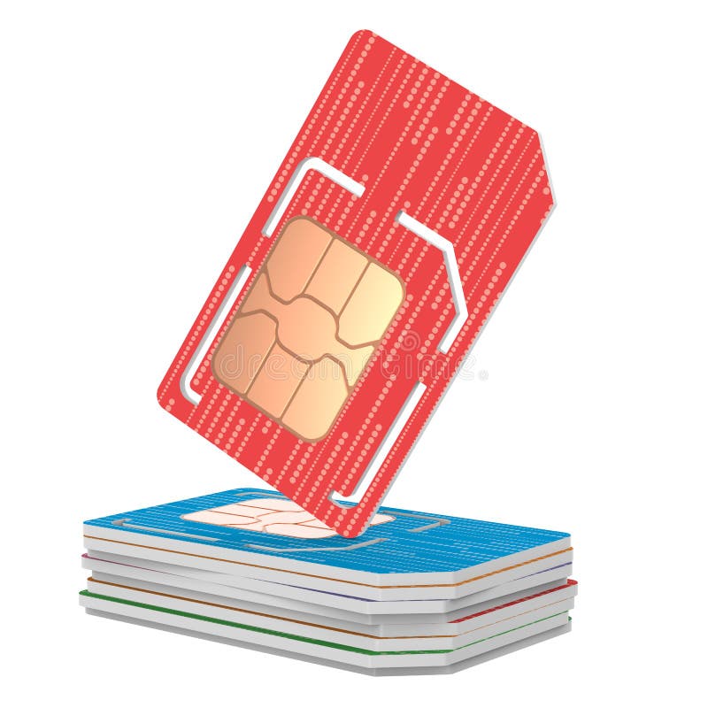 Stack of Sim Cards Illustration, Dual Sized Stock Illustration ...