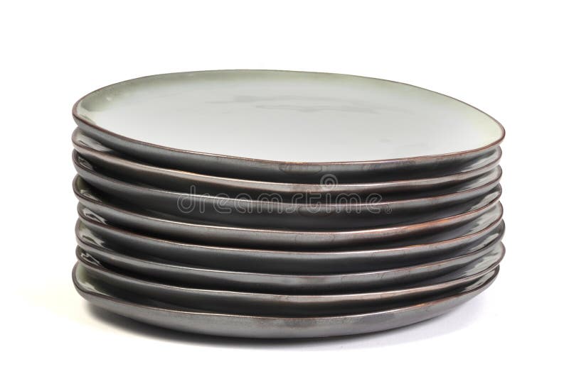 Stack of Simple Cake Plates, Isolated Stock Photo - Image of empty ...