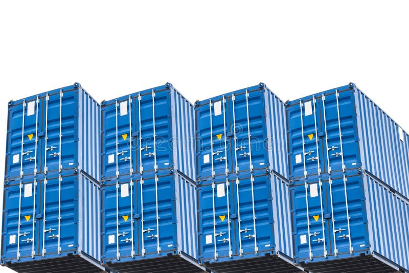 Stack Six Blue Sea Container Stock Photos - Free & Royalty-Free Stock ...