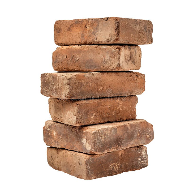 Stack of Red Clay Bricks Close-up Stock Image - Image of building ...