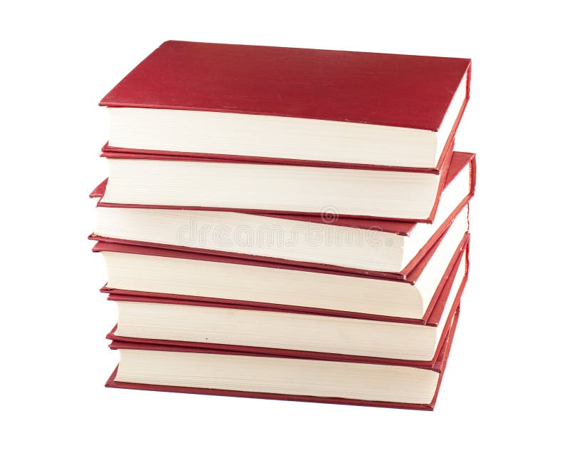 Stack of six red books stock image. Image of document - 41904641