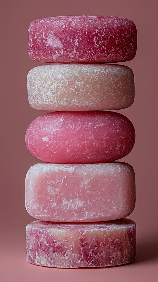 Stack of Six Soap Bars in Shades of Pink Arranged in Pyramid Shape ...