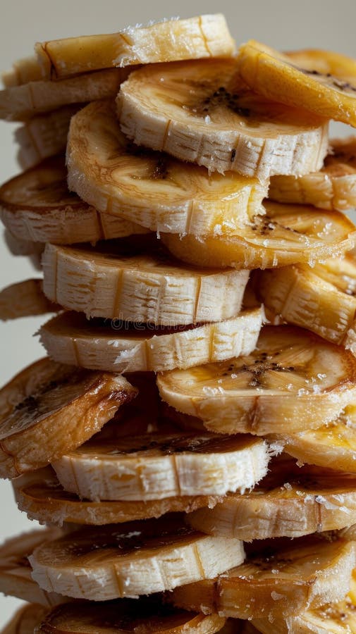 Stack of Sliced Bananas in Close-up View, Food Preparation Concept ...