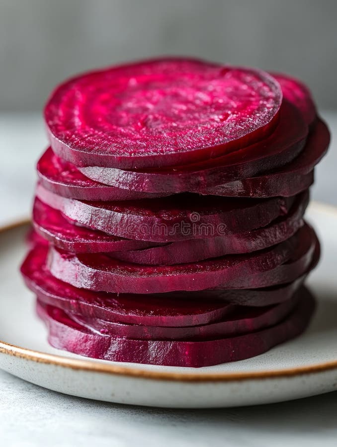 Stack of Sliced Beetroot on a Plate. Stock Image - Image of healthy ...