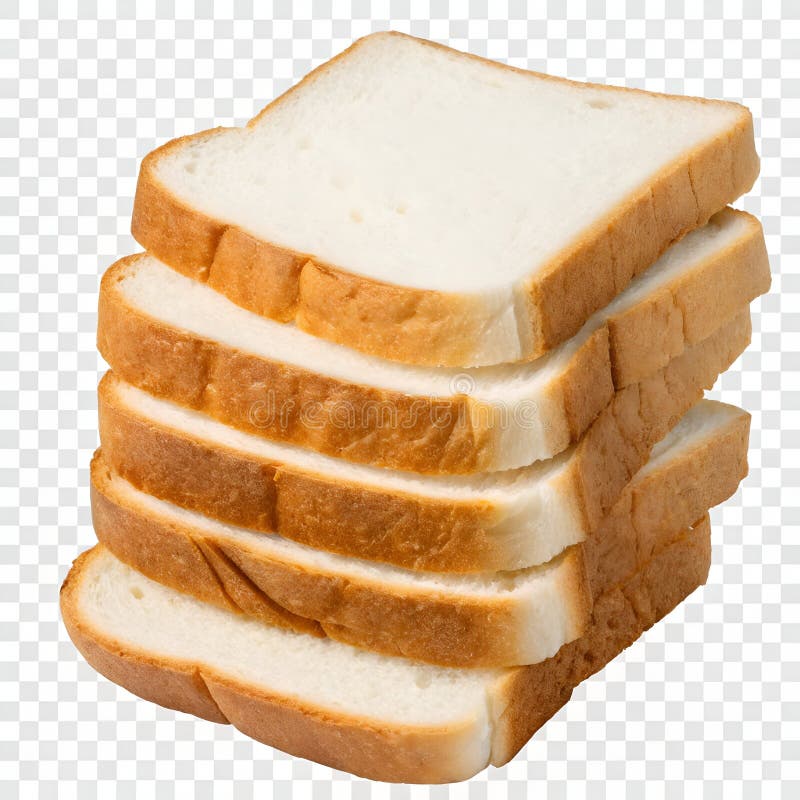 "Stack of Sliced Bread Isolated on a Transparent Background Stock ...
