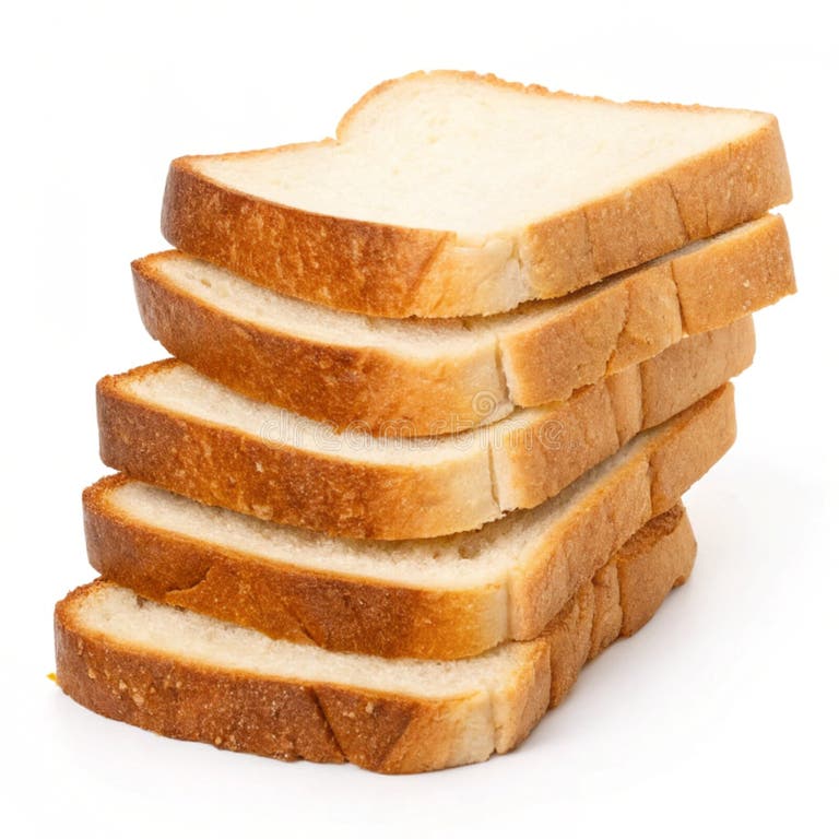 Stack of Sliced Bread Isolated on White Background Stock Illustration ...