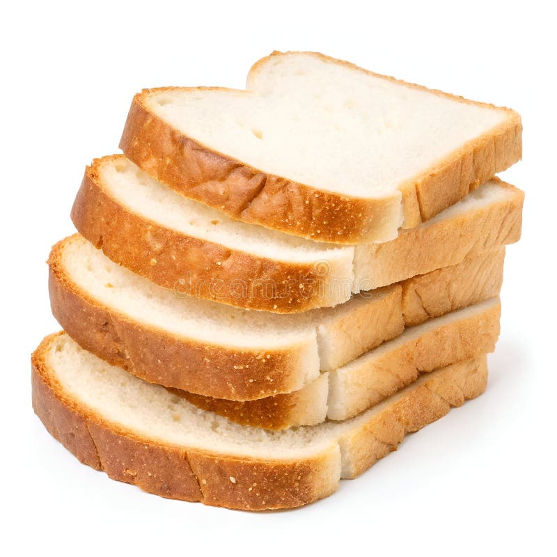 "Stack of Sliced Bread Isolated on White Background Stock Illustration ...