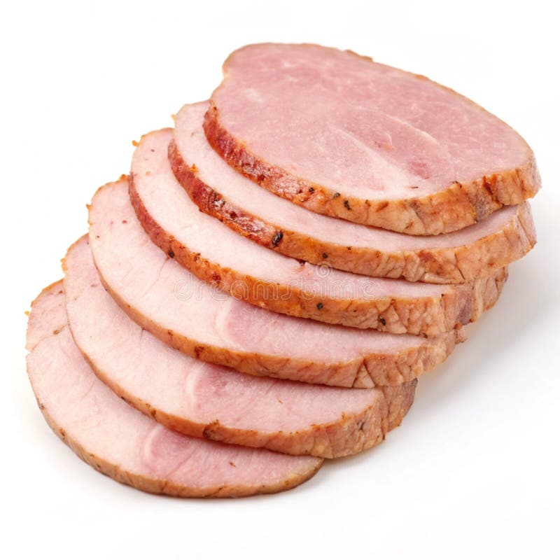 Stack of Sliced Meat Isolated on White Background Stock Illustration ...