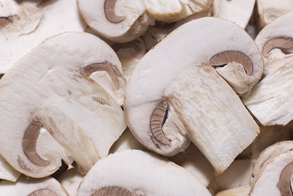 Stack of sliced mushrooms stock image. Image of ingredient - 108599675