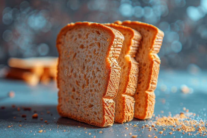 A Stack of Slices of Wheat Bread for Toast. Bread in Square Slices on ...