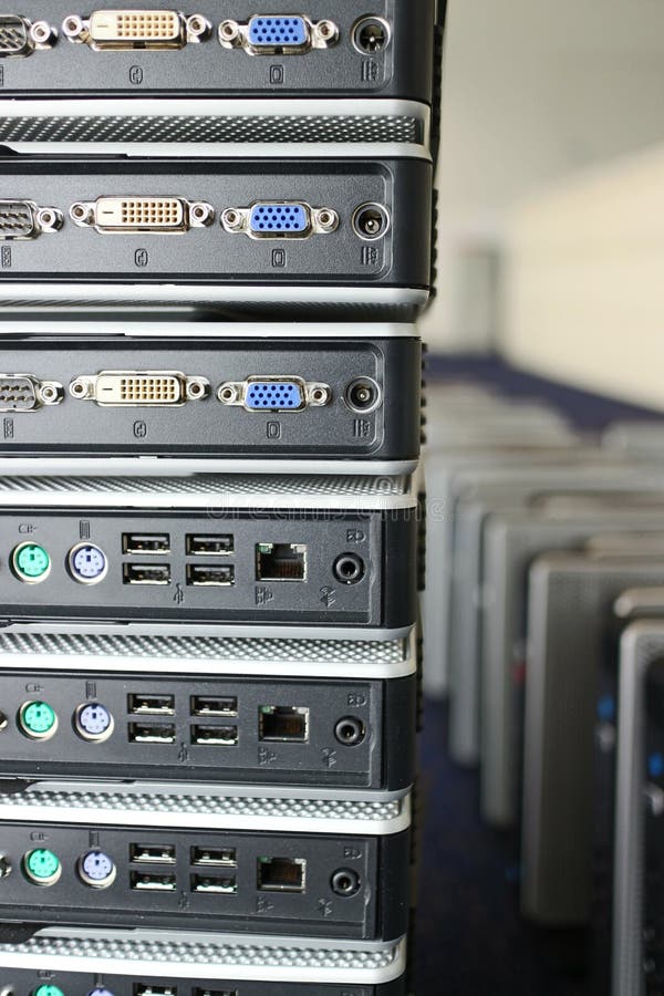 Stack of Small Form Factor Machines Stock Photo - Image of terminals ...