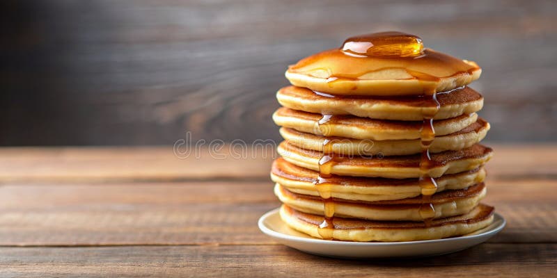 Stack of Small Pancakes in Syrup Generative AI Stock Illustration ...