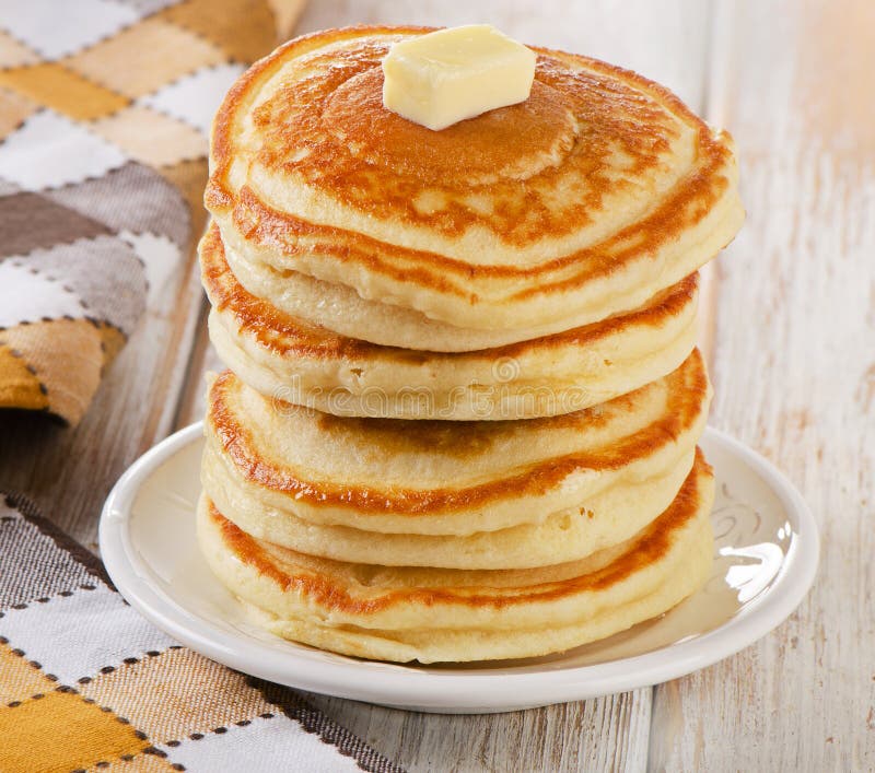 Stack of Small Pancakes with a Maple Syrup Stock Image - Image of ...