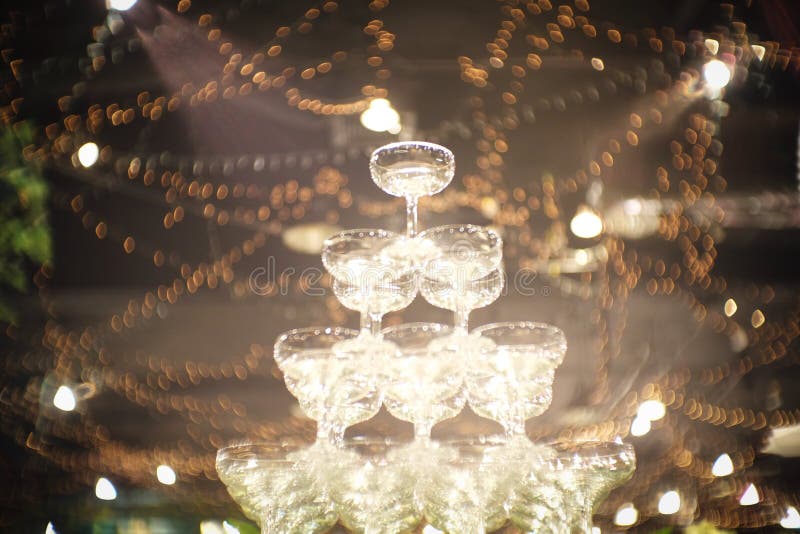 Stack Small Tower of Champagne Glass for the Bride and Groom for ...