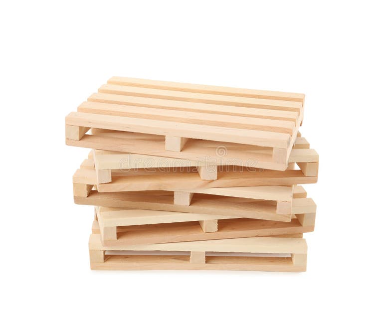 Stack of Small Wooden Pallets on White Background Stock Photo - Image ...